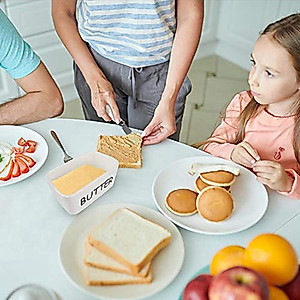 Porcelain Butter Dish with Bamboo Lid and Knife Airtight Silicone Sealing Butter Container is Good for Kitchen, Baking and Gift