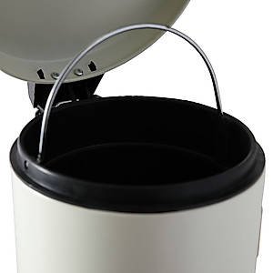 axentia Cosmetic Bin “Paris”, Dustbin Stainless Steel as Bathroom Accessory, Waste Bin with 3 litres Volume, Pedal-Bin for Bathroom, Approx. Diameter 17 x 24.5 cm, Antique White