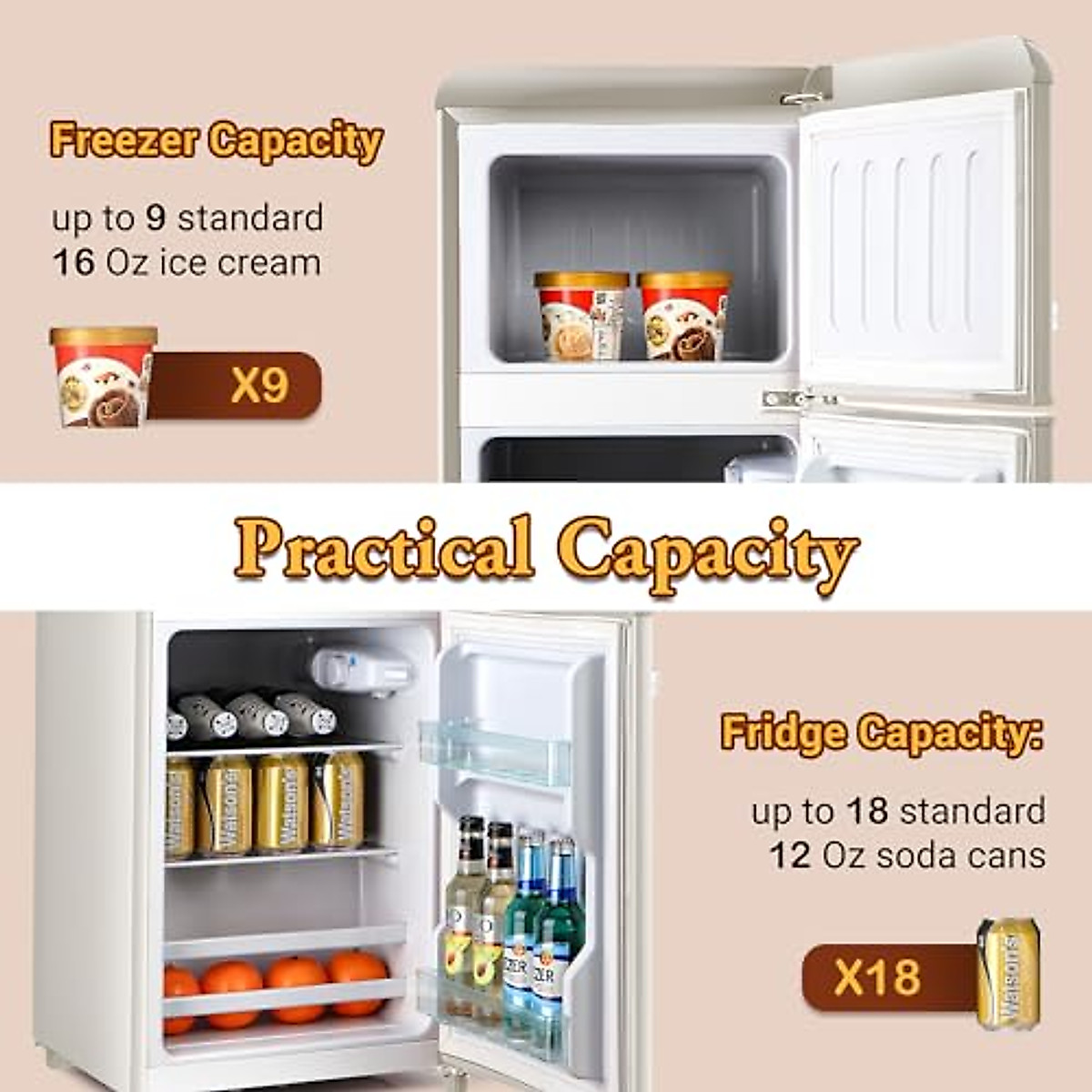 Tymyp FLS-80G-cream-ZQL01 Compact Refrigerator, Cream