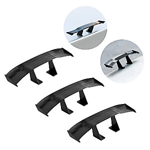 3PCs Car Mini Spoiler Wing, 6.7 Inch Universal Tail Wing Mini Carbon Fiber Texture Cool Decoration, Auto Exterior Accessories for Men Women (Black)