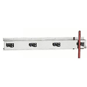 Bobrick 223x36 304 Stainless Steel Mop and Broom Holder, Holds 4 Mops, Satin Finish, 36" Length x 5" Height
