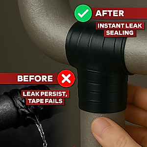 XFasten Self Fusing Silicone Tape Black 1" X 36-Foot, Silicone Tape for Plumbing, Leak Seal Tape Waterproof, Silicone Grip Tape, Rubber Tape Thick for Pipe, Hose Repair Tape, Stop Leak Tape