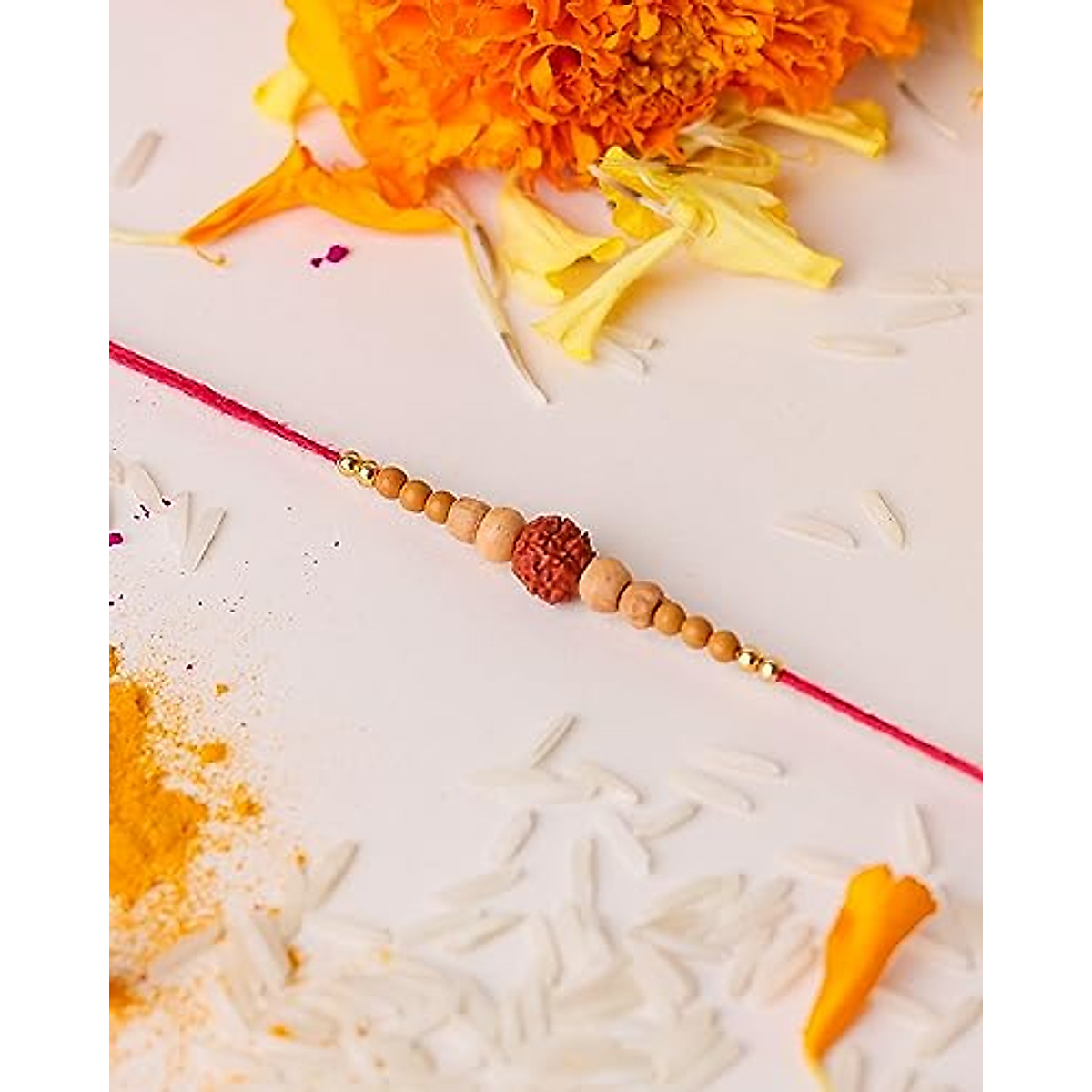 CHERKRAFT Rakhi for Brother Thread for Men/Boy Raksha Bandhan Rudraksha Rakhi Set of 2 (Design 4)