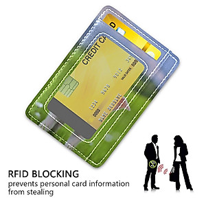OTVEE Young Pig Spring Grass Meadow Slim Minimalist Wallet Small Card Wallets PU Leather Front Pocket Wallets