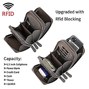 Pearl Angeli Small Crossbody Bag RFID Cellphone Wallet Purse Shoulder Bag Ladies Handbag Purse with 2 Straps