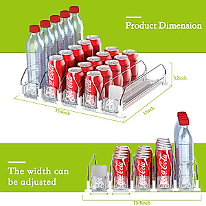 IBORING Drink Organizer for Fridge,Self Pushing Fridge Drink Organizer,Automatic Drink Dispenser for Fridge-Holds up to 25 Cans