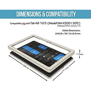 Smart Home Mount Wall Mount Kit for Samsung Galaxy Tab A8 10.5 Tablet (SM-x200 / 205) - Black