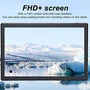 10.1 Inch Tablet,1960x1080 FHD Large Screen, MT6735 8 Core, 6GB RAM 128GB ROM, Dual 8MP+16MP Camera, 2.4G 5G WiFi 4G Gaming Tablet Support 4G Communication Network (Black)