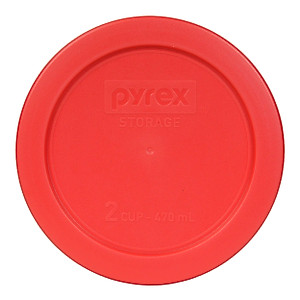 Pyrex (3) 7402-PC 6/7 Cup Fuchsia (3) 7201-PC 4 Cup Surf Blue (3) 7200-PC 2 Cup Red Replacement Food Storage Lids Made in the USA