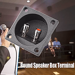 Pomya Speakers Terminal Box, Push Type 2 Binding Post Cable Square Spring Cup Connector Acoustic Components for DIY Home Car Stereo Speaker