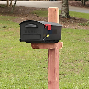 ARCHITECTURAL MAILBOXES Patriot Large Capacity, Plastic Post Mount Mailbox, Black