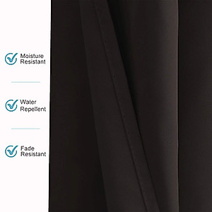 RYB HOME Patio Outdoor Curtains - Waterproof Blackout Privacy Porch Curtains Stain Resist Terrace Shade for Lawn & Garden Pergola Indoor Outdoor Decor, 1 Panel, W 52 x L 108 inch, Brown