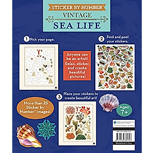 Brain Games - Sticker by Number - Vintage: Sea Life (28 Images to Sticker)