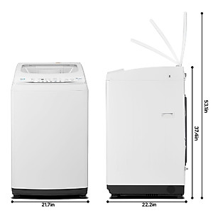 Smileader Washing Machine 2.0 Cu.Ft. Mini Compact Full Automatic lavadora portatil for Apartments, RV, Dorms Portable Washer, White Black