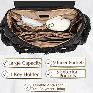 SEWBOO Diaper Bag BackPack Large Capacity Convertible Travel Back Pack lightweight Maternity Baby Changing Bag Waterproof and Stylish with Changing Pad Baby Bag for Mom and Girl