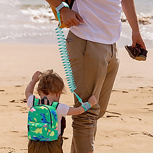 Accmor Toddler Harness Backpack Leash, Baby Dinosaur Backpacks with Anti Lost Wrist Link, Cute Mini Child Backpack Wristband Tether Strap and Protection Leashes for Baby Boys (Green)