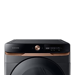 SAMSUNG 7.5 Cu Ft AI Smart Dial Electric Dryer, Large Capacity Machine, Stackable for Small Spaces w/ 30 Min Super Speed Clothes Drying, Energy Star Certified, DVE46BG6500VA3, Brushed Black
