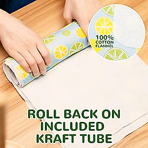 BOJUST Reusable Paper Towels Washable Roll-12 Pieces Eco Cotton Paperless Paper Towels | Napkins Cloth Paper Towels for Kitchen | Zero Waste Products Alternative Paper Towel(Light Lemon, 12 Towels)