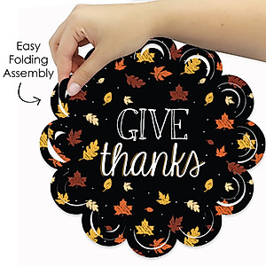 Big Dot of Happiness Give Thanks - Thanksgiving Party Round Table Decorations - Paper Chargers - Place Setting for 12
