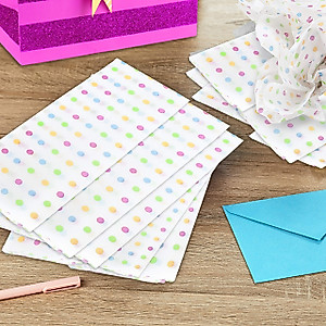 Hallmark Tissue Paper (White with Pink, Green, Yellow, Blue Polka Dot, 8 Sheets) for Easter, Mother's Day, Birthdays or Any Occasion