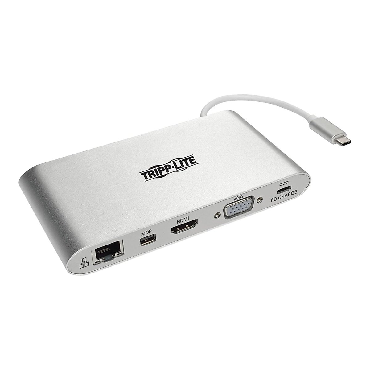 Tripp Lite USB 3.1 Gen 1 USB-C Docking Station w/ USB-A, HDMI, VGA, mDP, Gigabit Ethernet, Mem Card, 3.5mm & USB-C PD Charging, USB C, USB Type C, USB Type-C (U442-DOCK1)