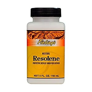 Fiebing's Acrylic Resolene 4 Oz. - Protective Acrylic Finish for Leather - Flexible, Durable and Water Resistant Acrylic Top Finish for Dyed or Polished Leathers - Provides Long-Lasting Protection
