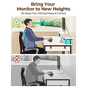 Rolanstar Computer Desk with Power Outlets & LED Light, 55 inch Home Office Desk with Drawers and Storage Shelves, Writing Desk with Monitor Stand, Modern Work Study Desk for Home Office, White