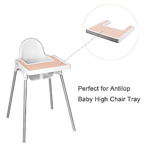 Baby High Chair Placemat for Antilop High Chair, Silicone Mat for Antilop Baby High Chair Tray Accessories, Finger Foods Placemat for Toddler and Babies Girls… (Peach)