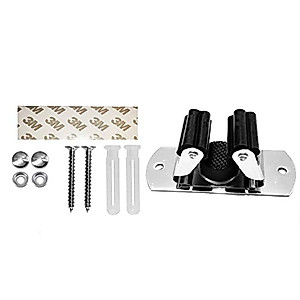 QQT PLUS Mop and Broom Holder Organizer, Stainless Steel Wall Mount Hanger, Garden Tool Organizer for Garage, Mounted Tool Rack Organizer