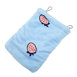 Hamster Sleeping Pouch, Flannel Warm Hamster Sleeping Bag Soft Hideout Small Pet Hanging Nest Bed with Hooks for Hamster Rat Gliders Small Pets