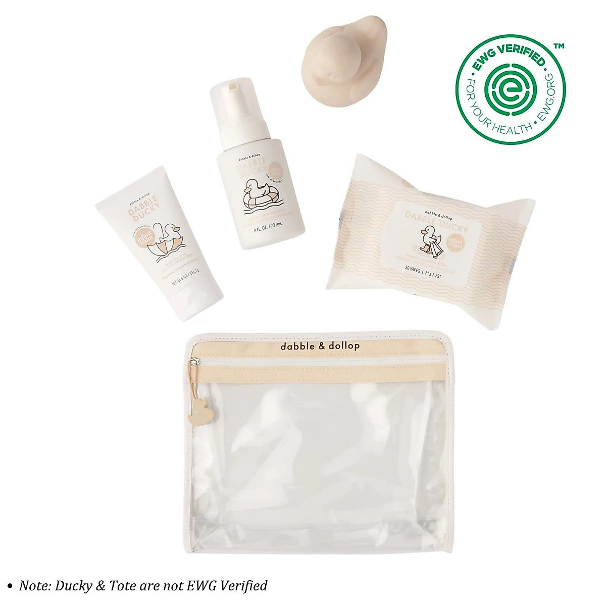 Dabble & Dollop Infant Essentials Kit with Gift Tote - Natural Set for Babies, Fragrance & Essential Oil Free, 100% USA-Made, Dye-Free, Tear-Free, Vegan