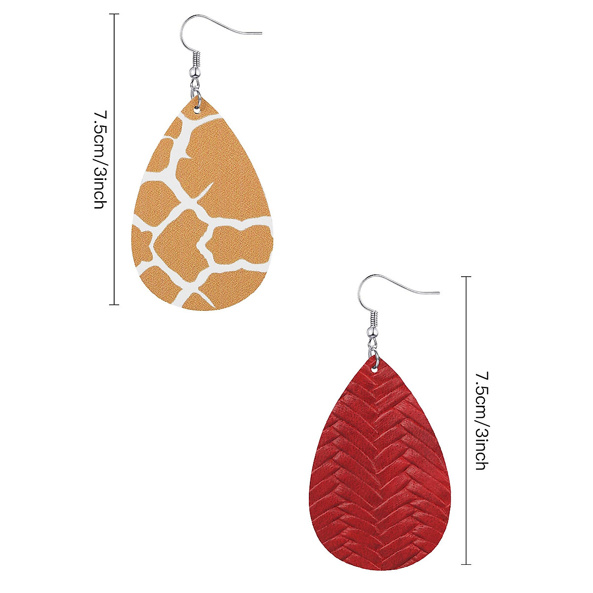 Hicarer 20 Pairs Faux Leather Earrings Lightweight Leaf Earring Teardrop Dangle Earrings for Women Jewelry Gift(Classic with Bold Style)