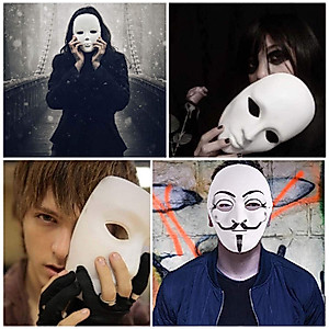 Lynkaye White Plain Masks,16 pcs DIY Unpainted Masquerade Masks Craft Mardi Gras Dance Cosplay Party Mask Costume (16 Pcs) (Style A)