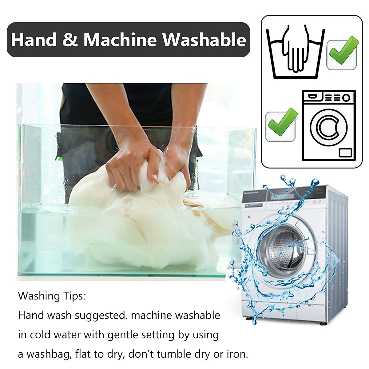 Qioly Pack of 2, Faux Fur Plush Cushion Fluffy Square Small Area Rug, Luxury Background for Small Items/ Jewelry/ Nail Art Desk Photos, Product Display & School Locker Decor (White + Pink)