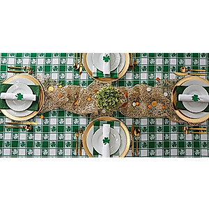 DII St. Patrick's Day Collection Tabletop, Tablecloth, 60x84, Shamrock Check