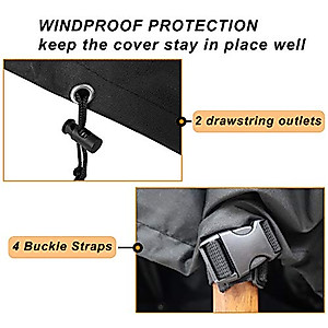 GARDRIT Upgraded Patio Furniture Covers, 100% Waterproof Square Patio Table Cover, 74" L x 74" W x 27.5" H 600D Tear-Resistant Sofa, Table and Chair Outdoor Furniture Set Covers with Storage Bag