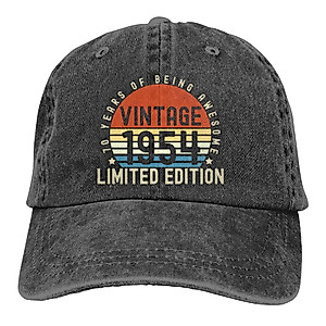 70th Birthday Gifts for Women Men, Vintage 1954 Limited Edition Hat, Adjustable Turning 70 Years Old Baseball Cap, Funny Retirement Gifts Birthday Decorations