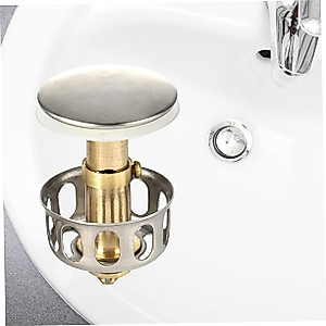 ETHZZLE 2pcs Sink Bath Tub Drain Sink Drain Stopper Sink Filter Strainer Bathtub Filter Clicker Clack Sprung Up Drain No Vanity Sink All Copper Plus 304