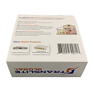 MoCA 2.5 with 2 Gigabit Ethernet Ports - Ethernet Over Coaxial Adapter (2 Pack) | Translite Global | Model: TL-MC84
