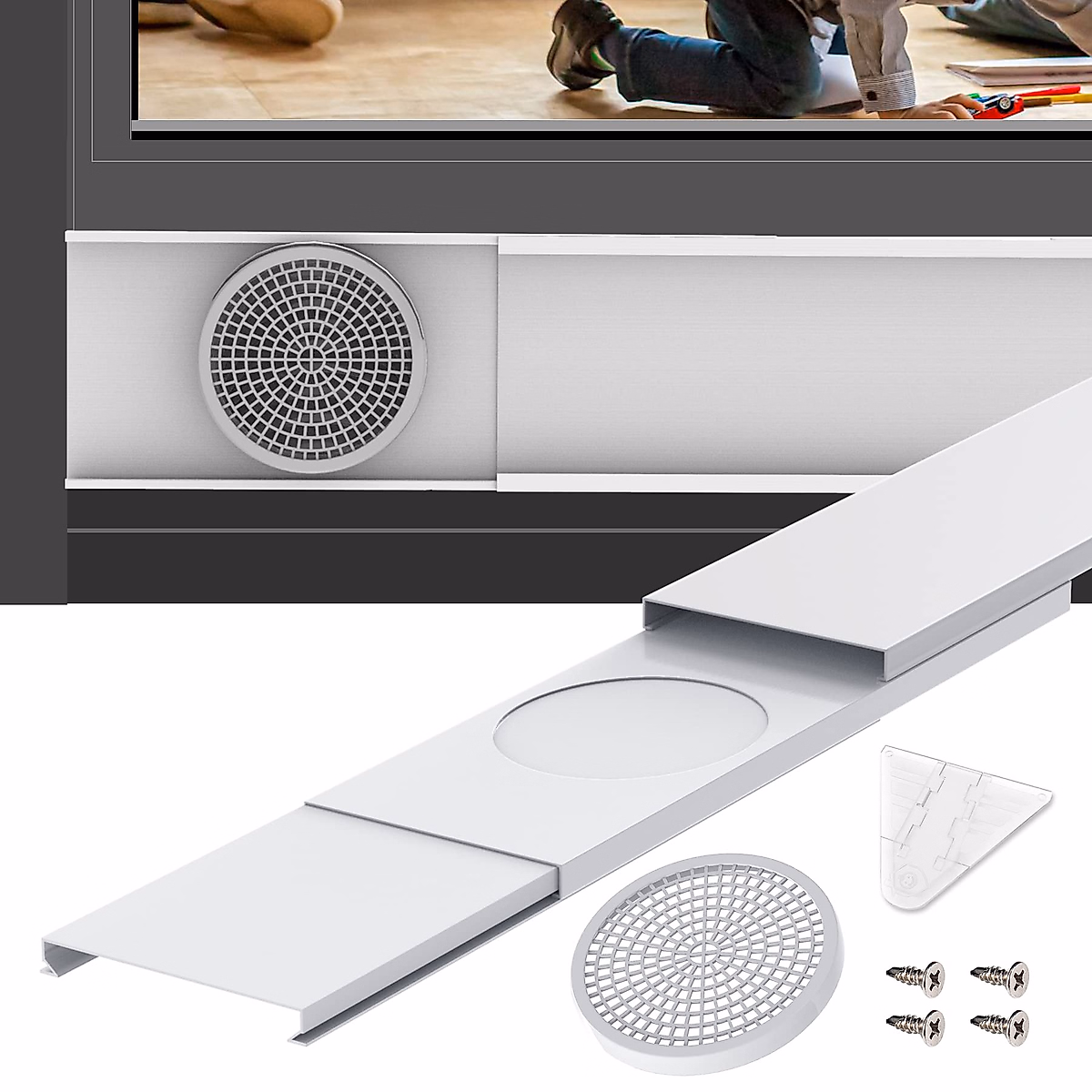 GCGOODS Portable Air Conditioner Window Seal Plates Kit for 5 Inch Diameter Exhaust Hose, 3 Adjustable Mobile AC Window Kit with Plastic Guard Up to 47", Universal Sealing Panels for Sliding Windows