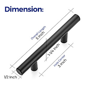 Ravinte 30 Pack | 5 Inch Cabinet Pulls Matte Black Stainless Steel Kitchen Drawer Pulls Cabinet Handles 5 InchLength, 3 Inch Hole Center