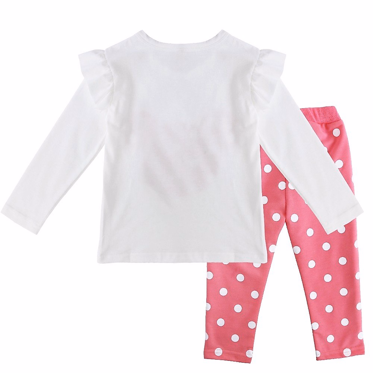 iEFiEL Baby Girls Sweet Bow Head Polka Dots Long Sleeve Top Pants Set Spring Easter Outfit Pink 9-12 Months