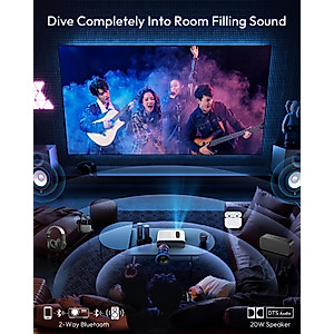 1000ANSI/13000Lm Outdoor Projector in Daylight,4K Smart Projector Apps Steaming Video, Ultra HD Home Theater Movie Projector 5G WiFi Bluetooth for iPhone Laptop,Android 9.0,2+16G Memory,LAN,HDMI USB