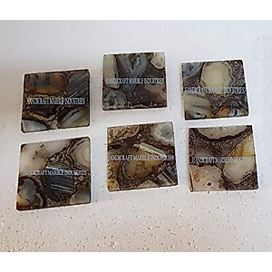 Christmas Gifts Agate Coaster Dark Brown design Color Coaster Gold Plated Wholesale Price Drink Coaster Tableware Bar Accessories Dinning Tableware