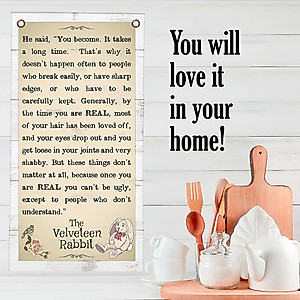 The Velveteen Rabbit Quote Wall Art - Literary and Book Page Wall Art, Inspirational Poster for Book Lovers, Great Nursery and Kids Room Decor and Gift, 16x32 Canvas Wall Scroll Art Print Poster