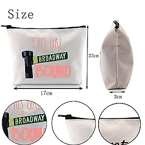 POFULL Musical Theatre Student Performer Gift Drama Gift for Daughter Broadway Gift This Girl is Broadway Bound Zipper Pouch Bag (This Girl is Broadway Bound bag)