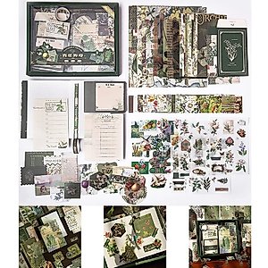 Vintage Aesthetic Scrapbook Kit, Scrapbooking Supplies Kit, Journal Kit with Journaling/Scrapbooking Supplies, DIY Craft Decor Gifts for Women Kid Teen Girl