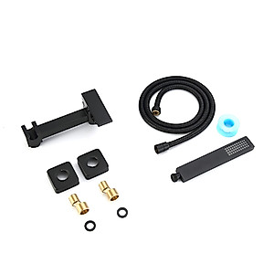 ifgswopq Black Bidet Sprayer for Toilet, Handheld Brass Cloth Diaper Sprayer Kit, Wall Mounted Hot and Cold Bidet Faucet, Bathroom Toilet Bidet Attachment Set for Personal Hygiene