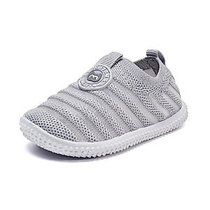 Baby Shoes Boy Girl Infant Sneakers Non-Slip First Walkers 6 9 12 18 24 Months Grey Size 6-12 Months Infant