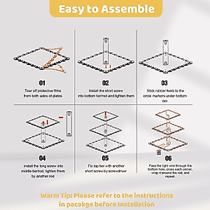 PinCute Acrylic Cupcake Stand, 3 Tier Cupcake Tower Holder with LED String Light, Dessert Table Display Cake Stand for Birthday Candy Bar Weddings Party Décor, Yellow Light